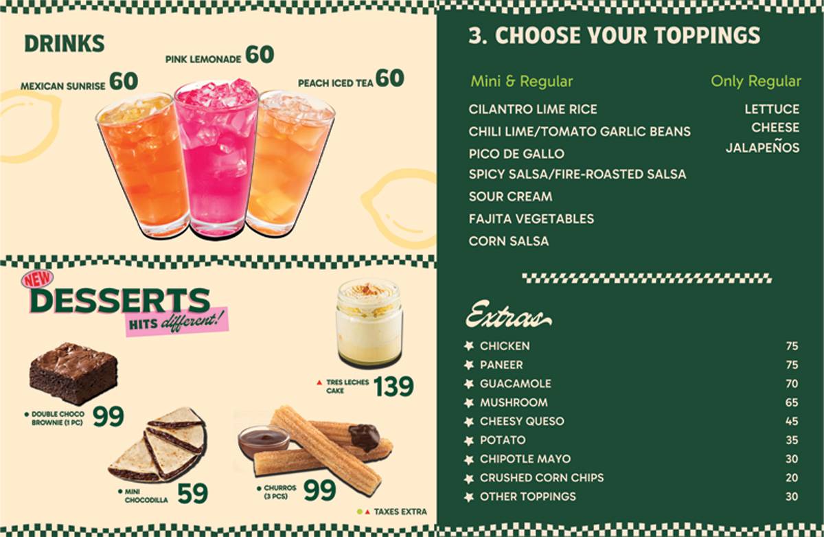 Menu at California Burrito Mexican Kitchen @ Bagmane CV Raman Nagar ...