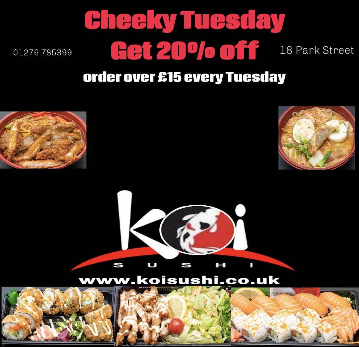 Menu at Koi Sushi restaurant, Camberley
