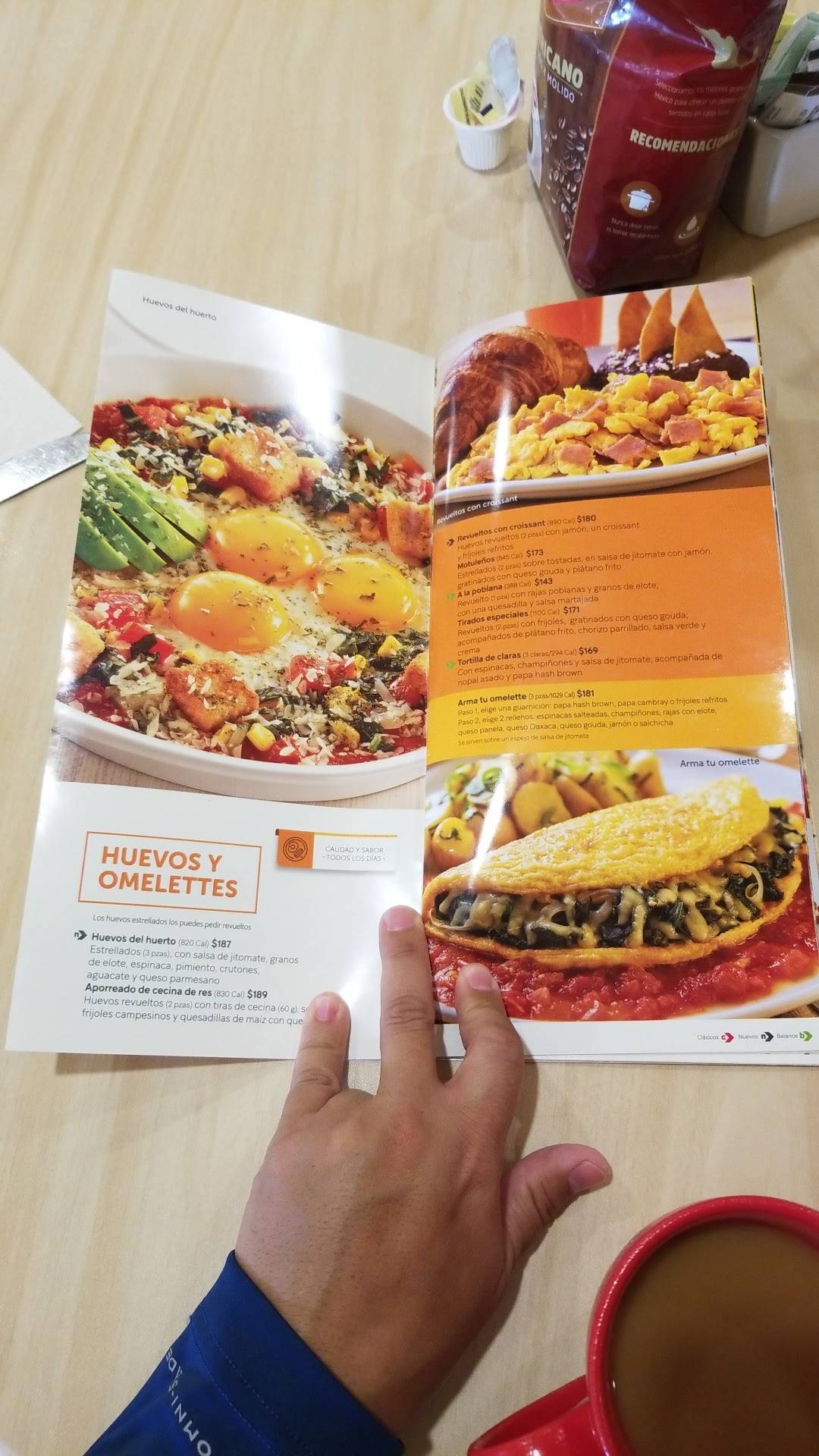 Carta de cafetería Vips, Cancún, Paseo Kukulcán