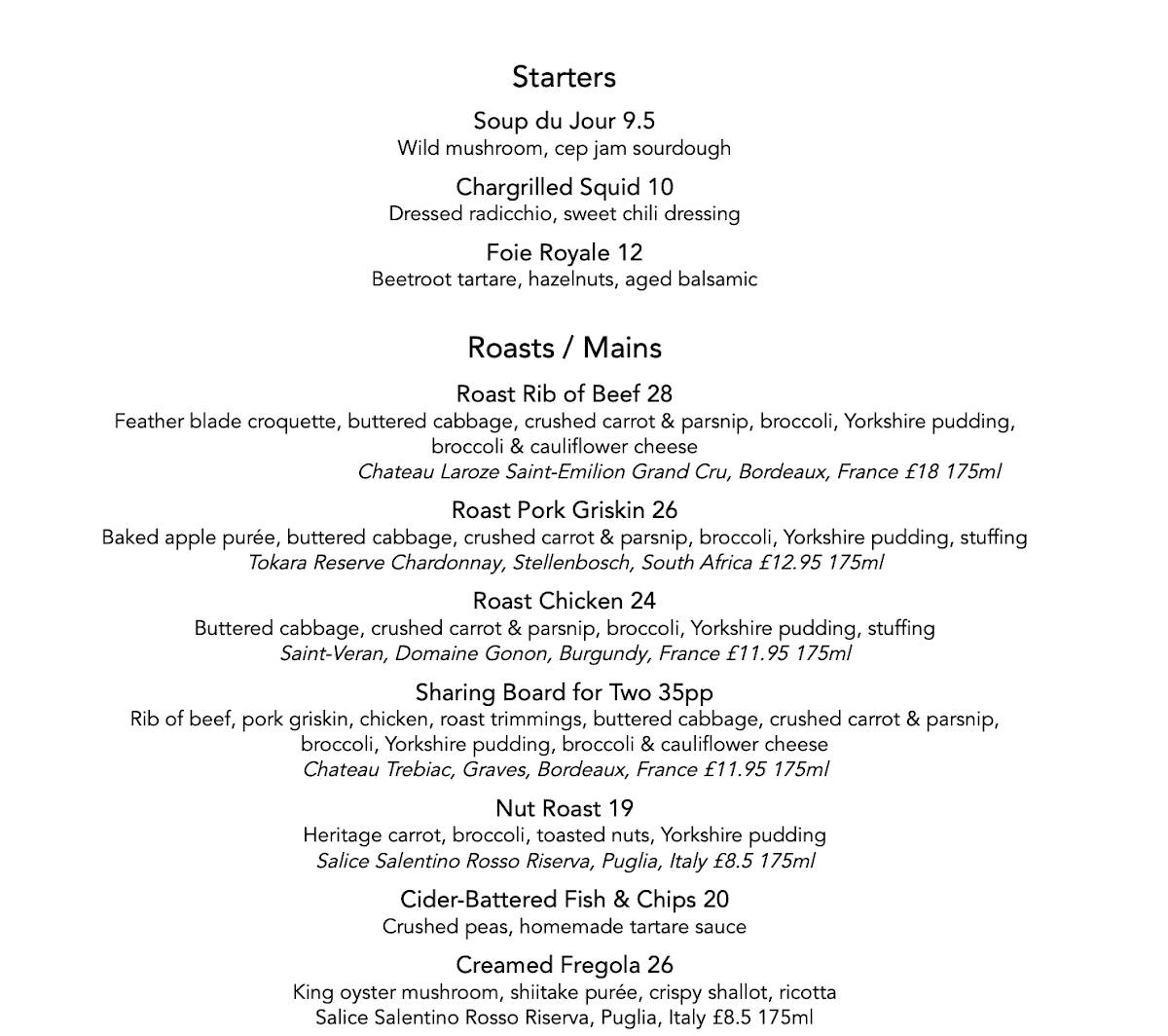 Menu at The Candlelight pub & bar, England, Bishopswood