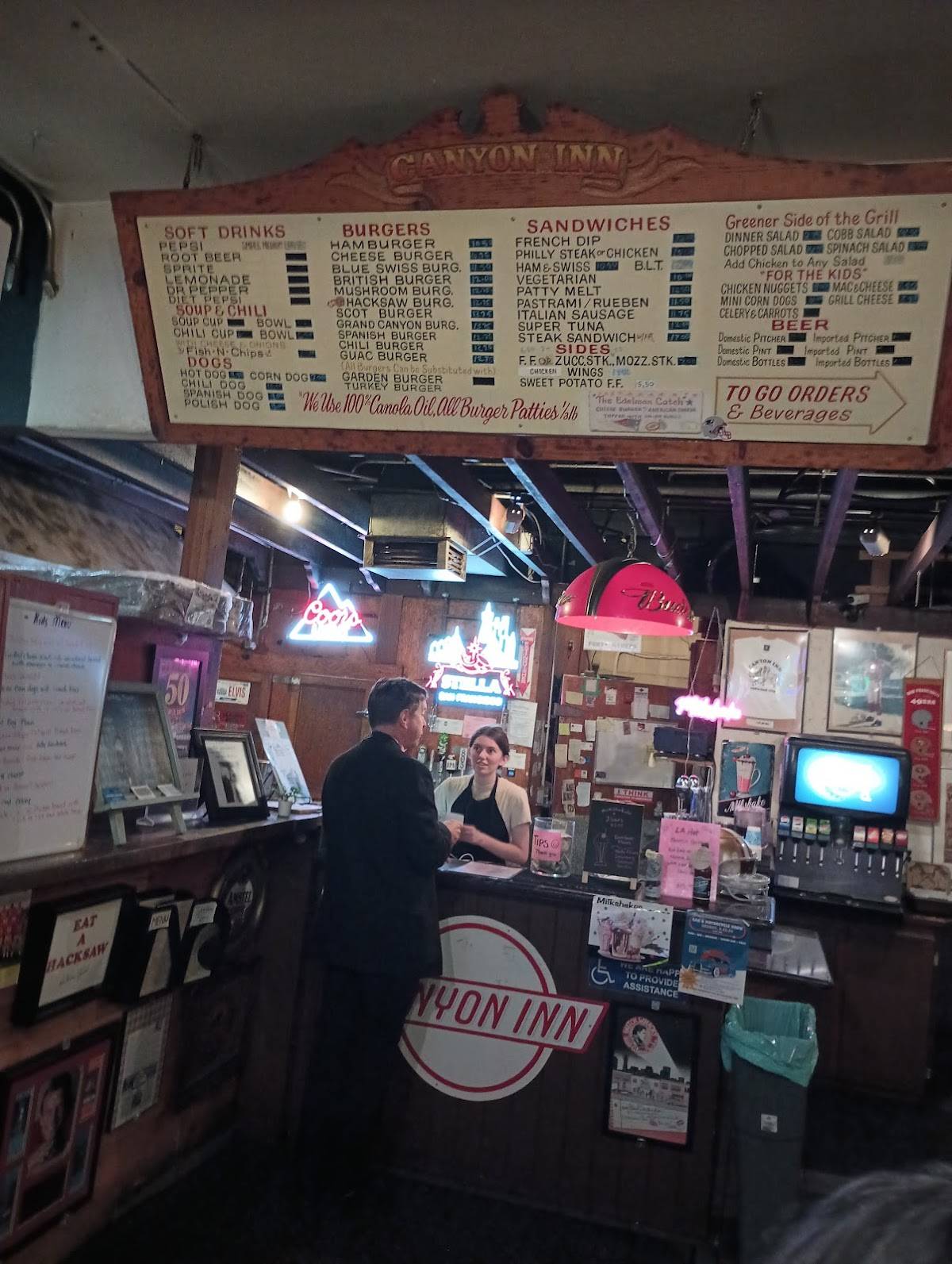 Menu at Canyon Inn restaurant, Redwood City