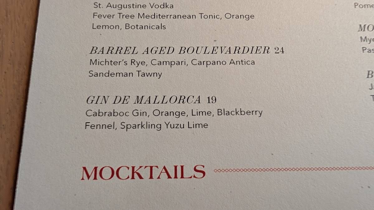 Menu at Capa steakhouse, Lake Buena Vista, Dream Tree Blvd