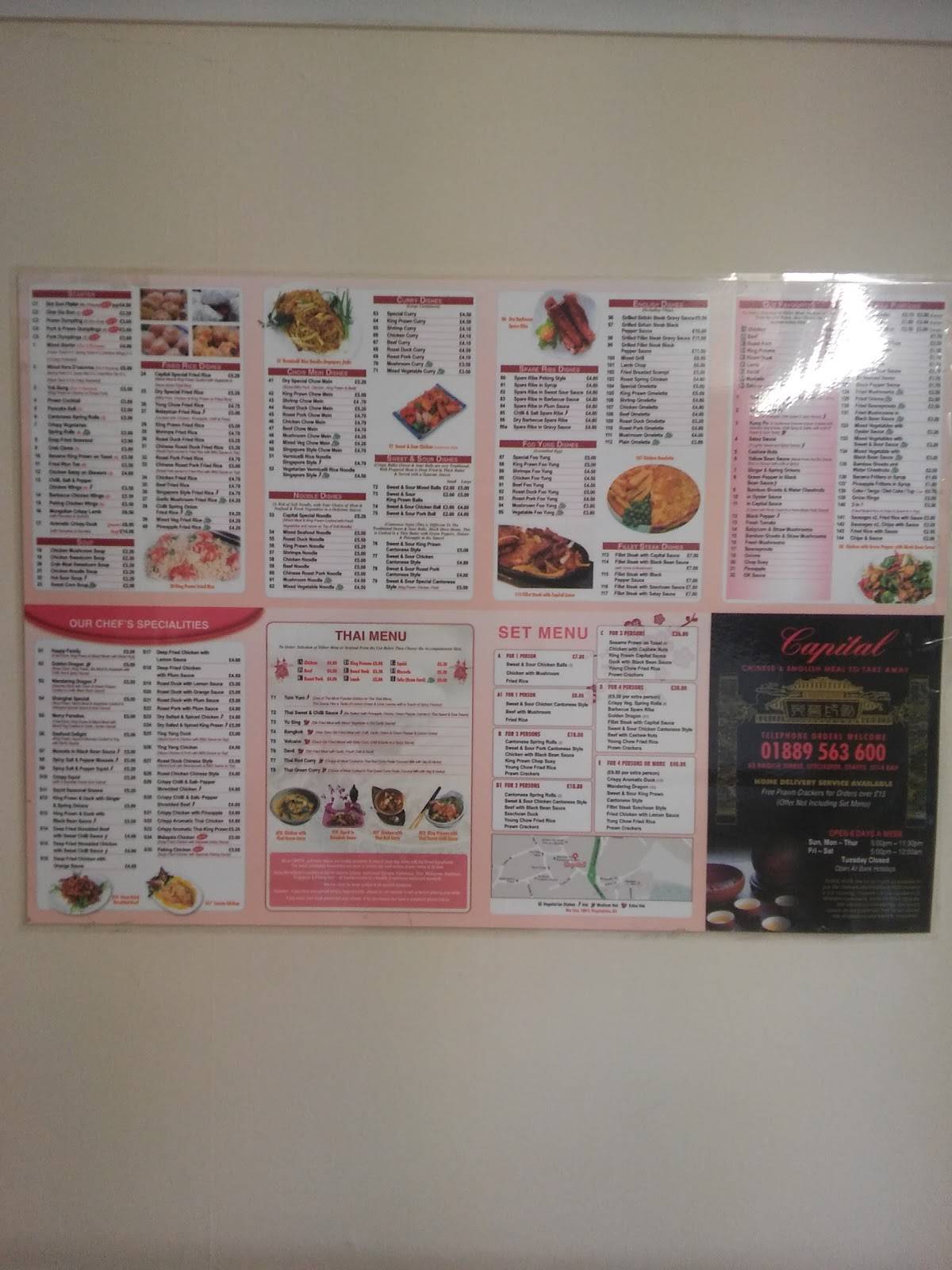 Menu at Capital Restaurant, Uttoxeter