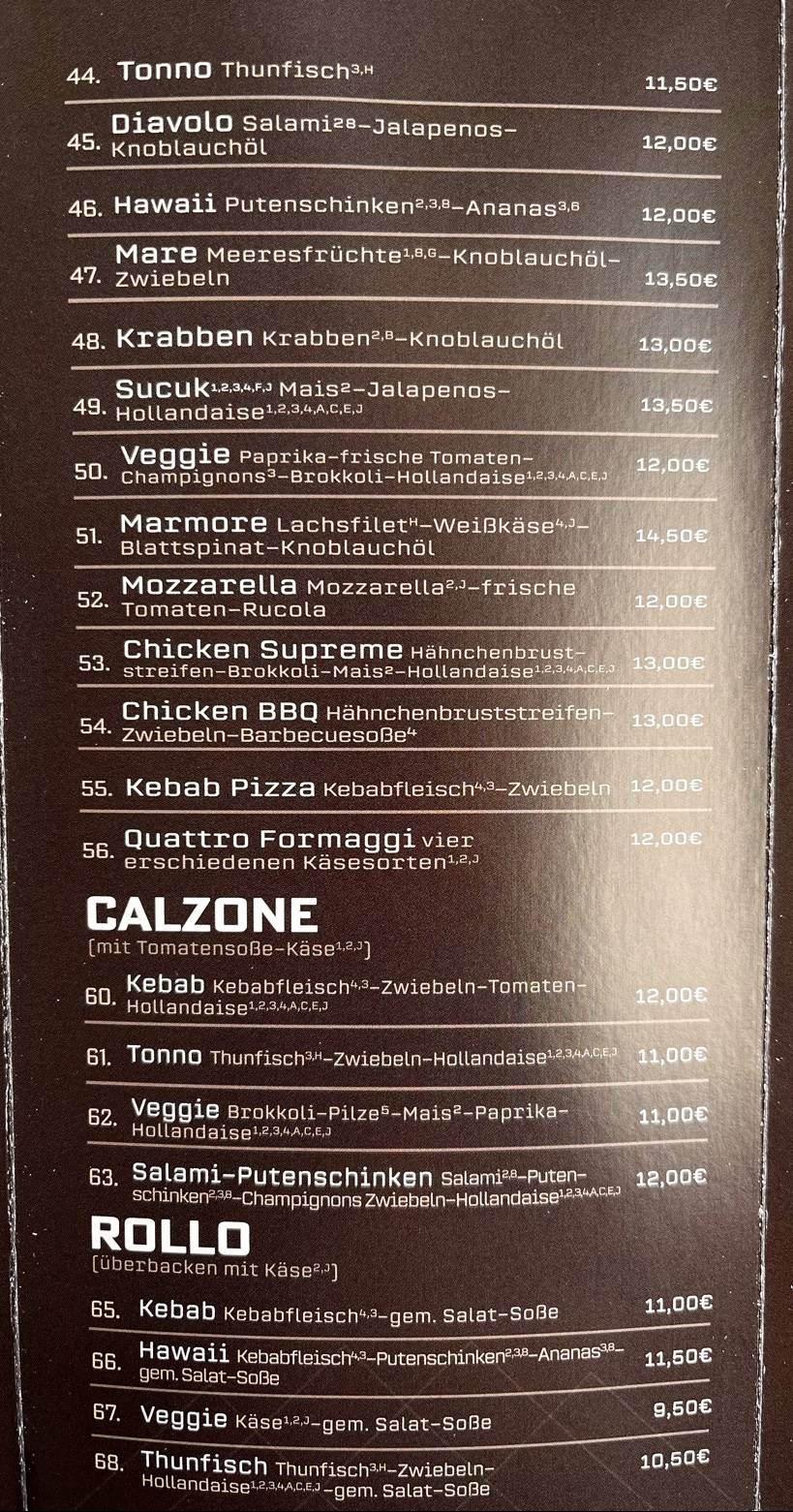Cappadocia Kebab Haus Menu