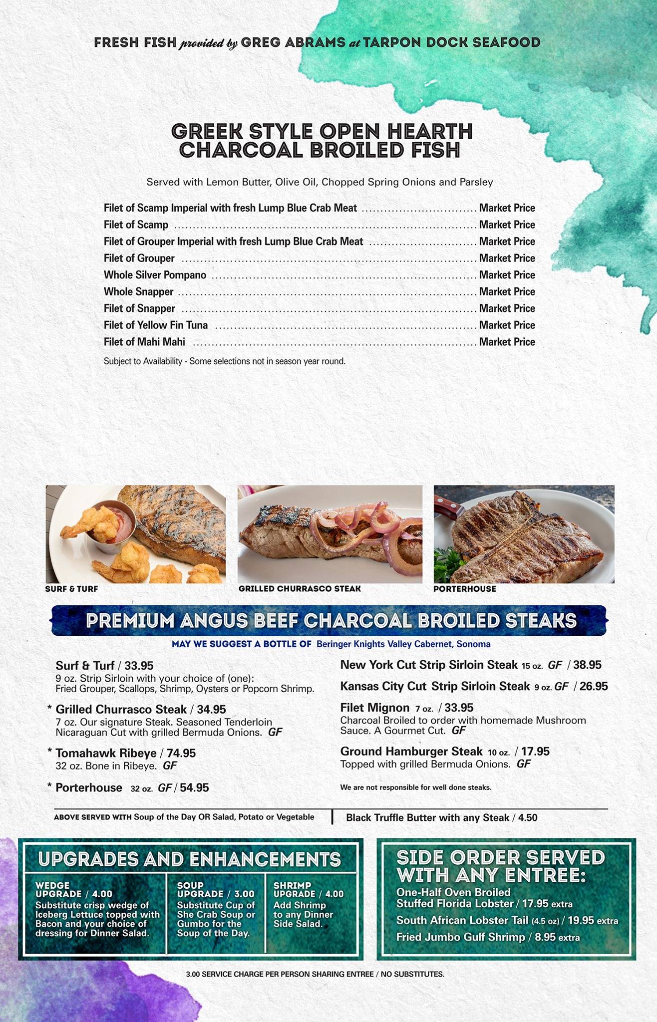 Menu at Capt. Anderson's Restaurant, Panama City Beach