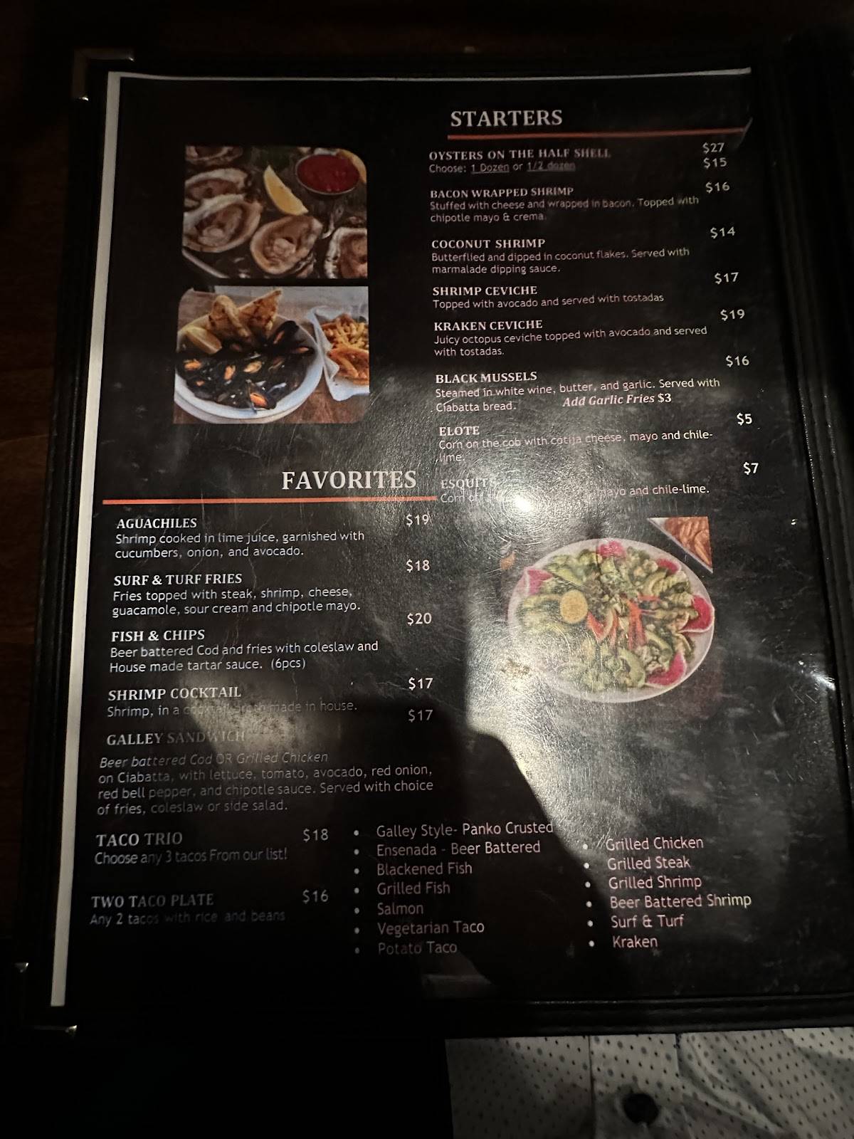 Menu at Captains Grill restaurant, Upland