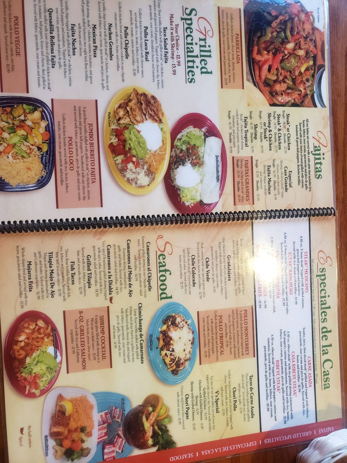 Menu at Casa Grande 2 Mexican Bar & Grill, Somerset, S Hwy 27