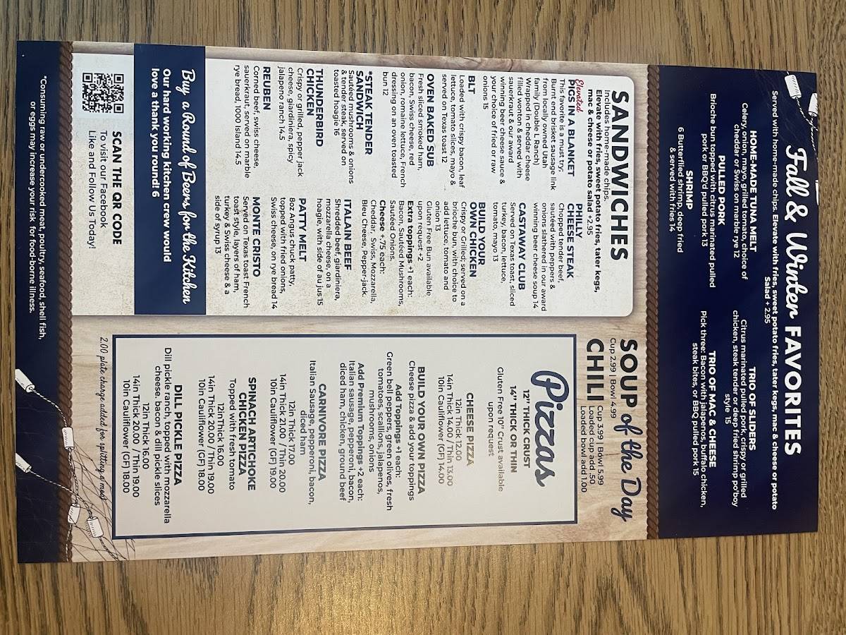 Menu at Castaways Bar & Grill, Tomahawk