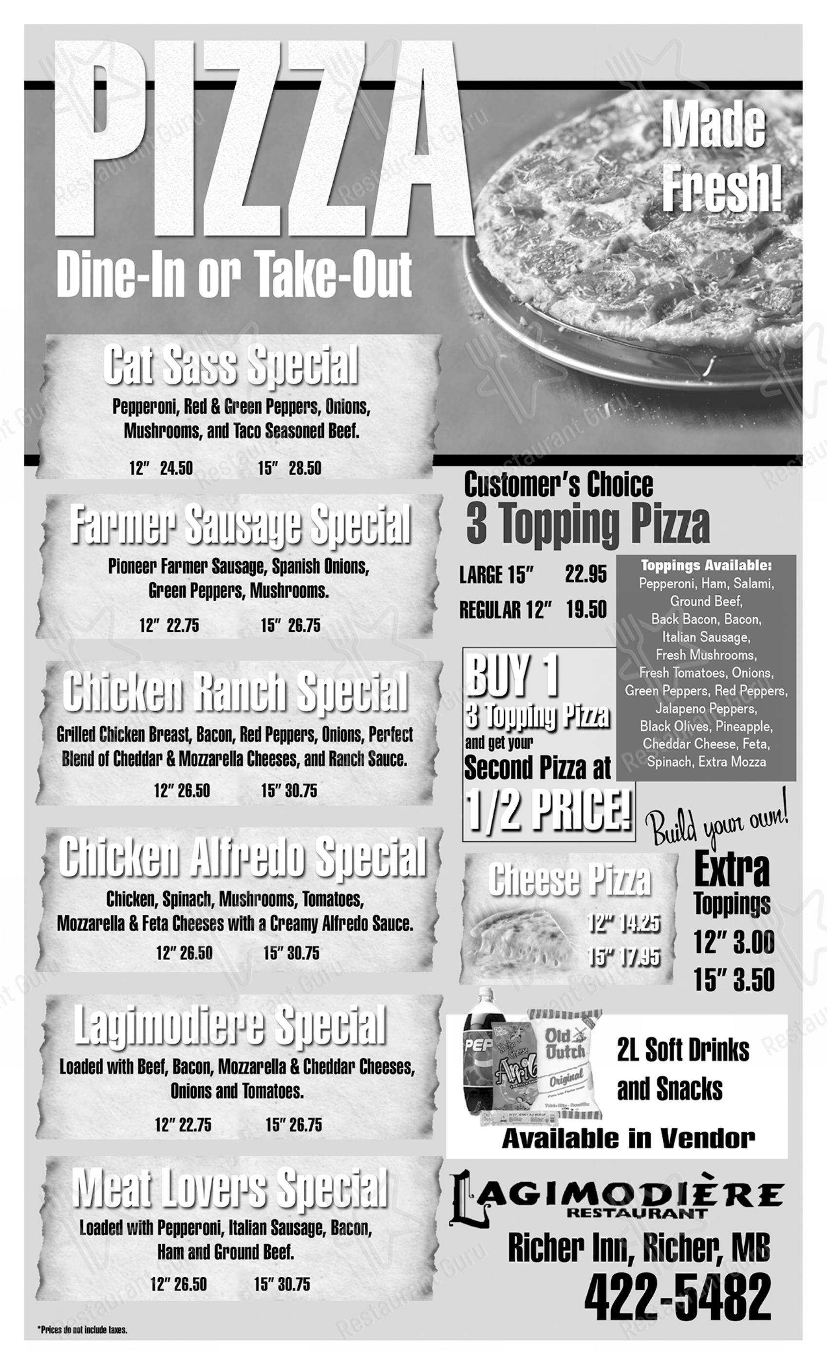 Menu at Cat Sass Tavern pub & bar, Richer