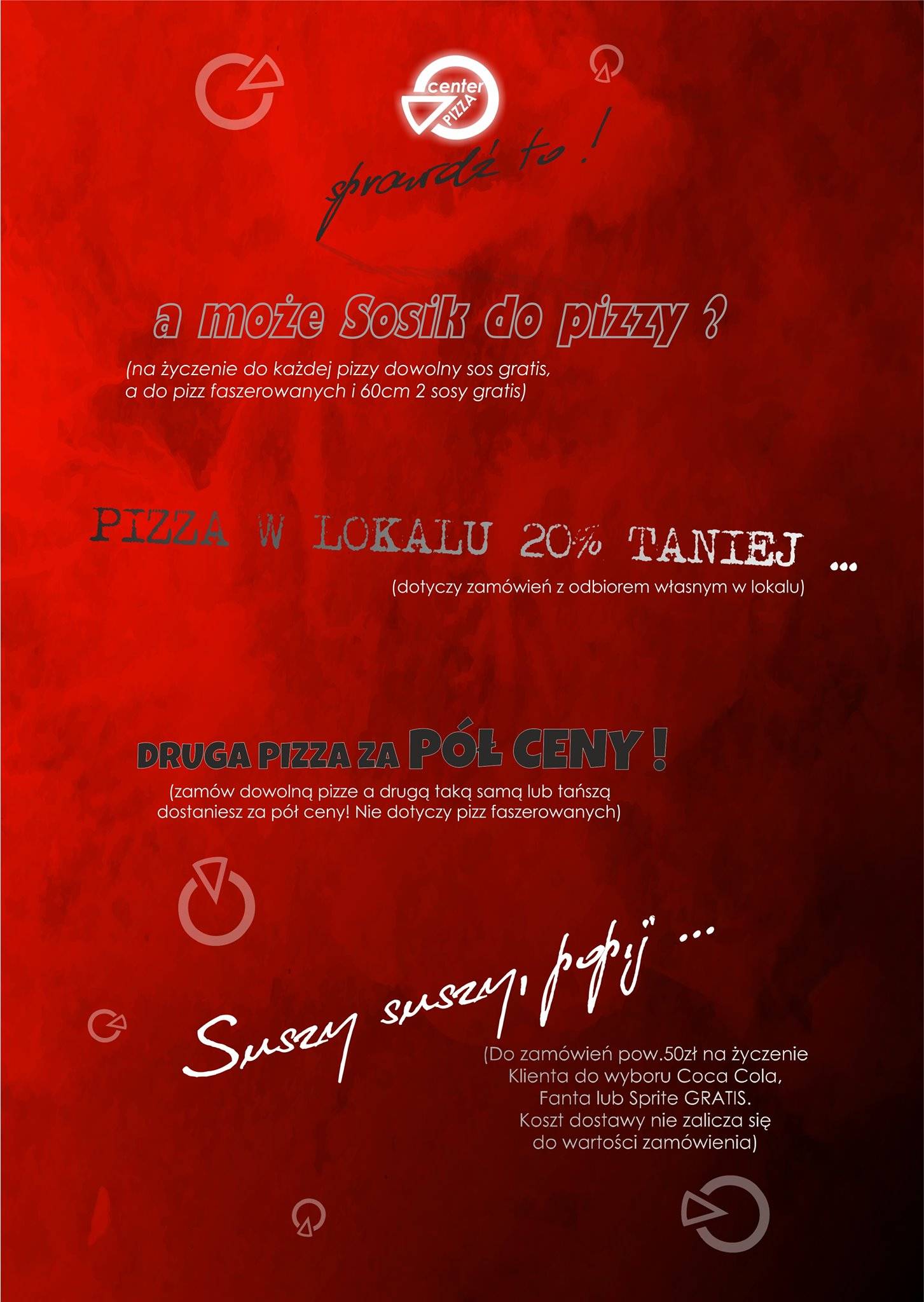 Menu at Center Pizza pizzeria, Warsaw