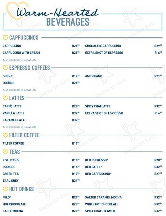 Menu at Netcafe, Centurion, Clifton Ave