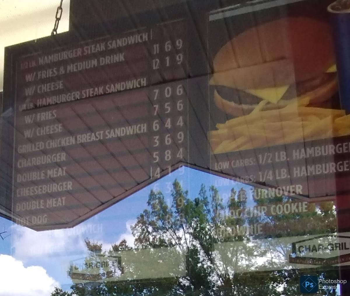 Menu at Char-Grill restaurant, Raleigh, Edwards Mill Rd
