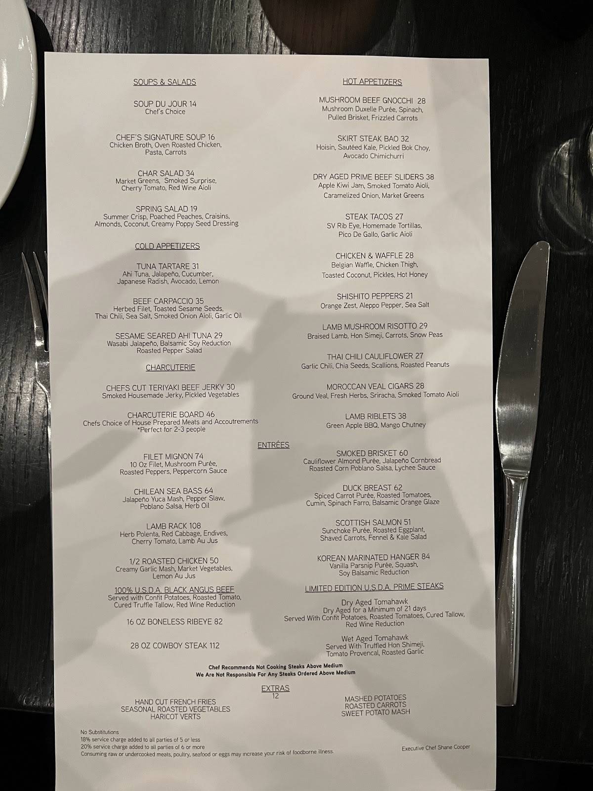 Menu at Char Q restaurant, Lakewood Township