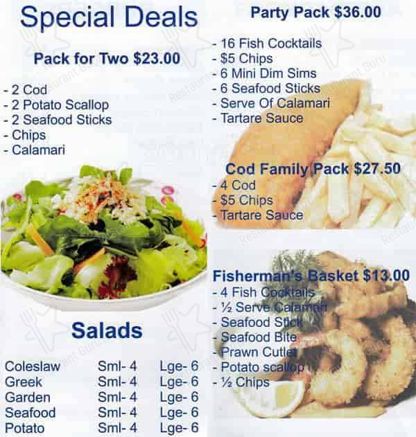 Menu at Charlie de Cod Southport restaurant, Southport, 30 Musgrave Ave