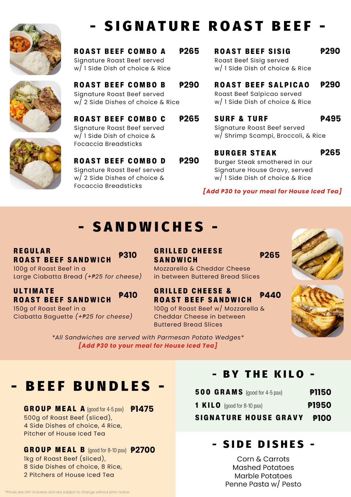 Menu at Chef Resty’s Roast Beef Carving Station restaurant, Parañaque