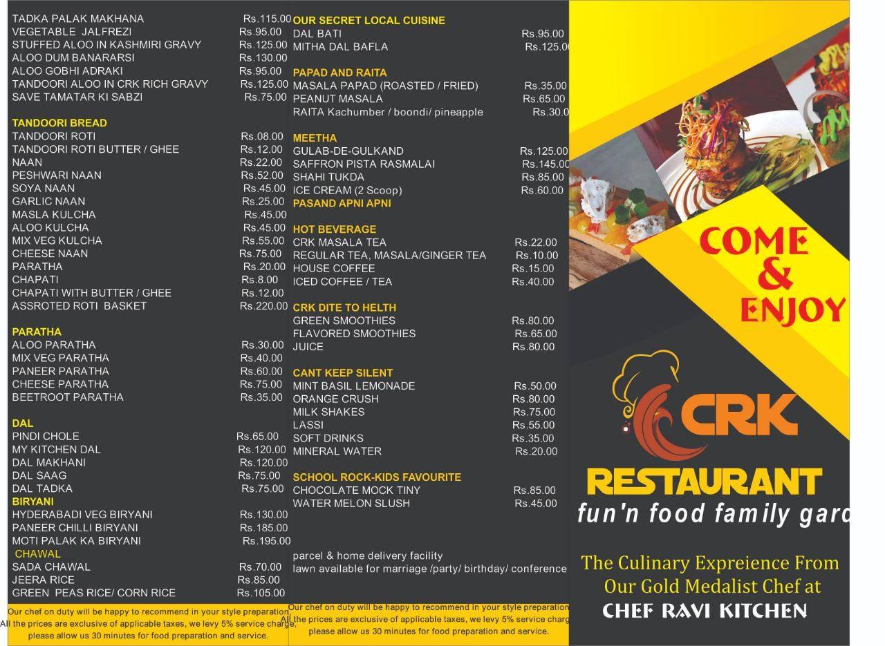 Menu at Chef ravi kitchen Sehore, India