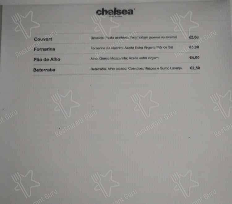 Menu at Chelsea Pizza & Pasta Restaurant, Faro, R. 1º de Dezembro 9