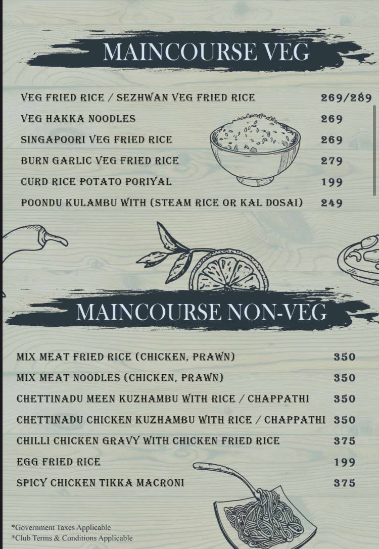 Menu at 99 Lounge & Grill, Chennai