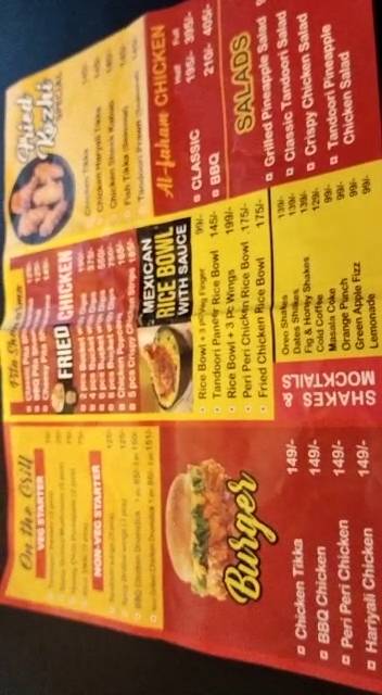 Menu at Mr Burger, Chennai, Old 77/9 New 117/9 surya narayana