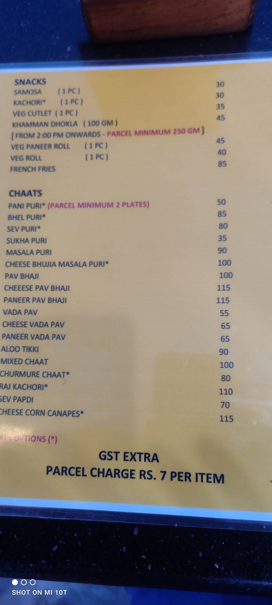 Menu at Shree Chaats Mithai And Namkeen, Chennai, No.5