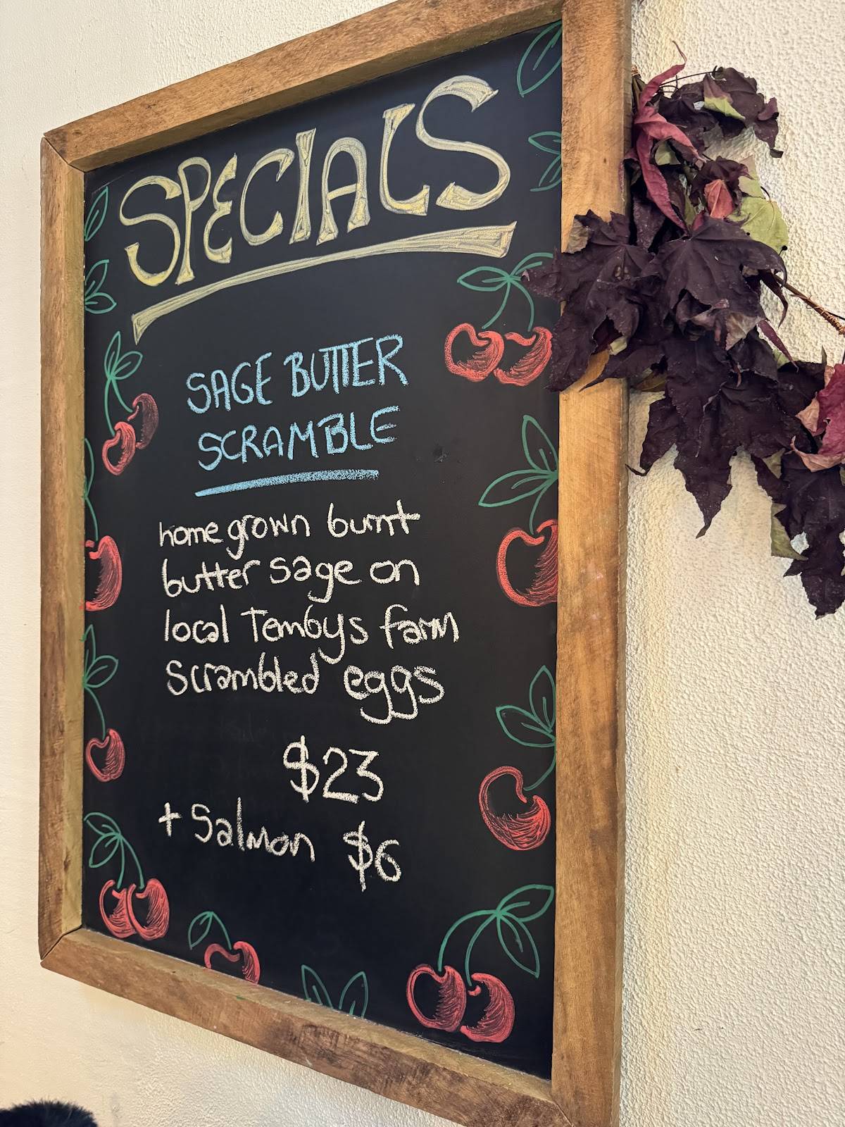 Menu at Cherry Bomb Cafe, Ashton