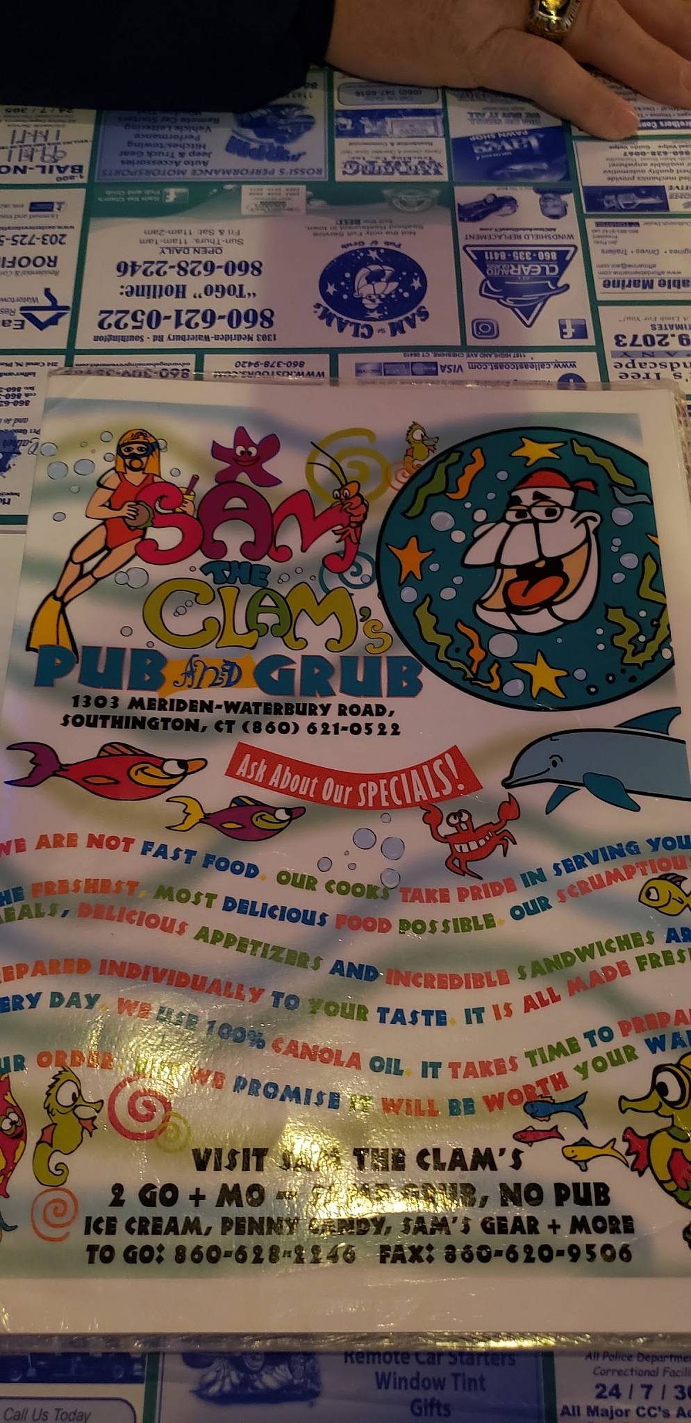 Menu at Sam The Clam Pub & Grub, Cheshire