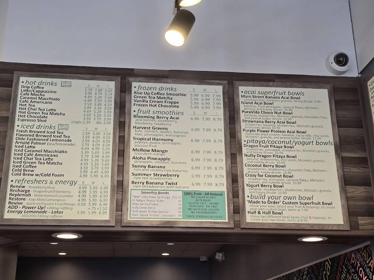 Menu at Yo Java Bowl Café cafe, Chester