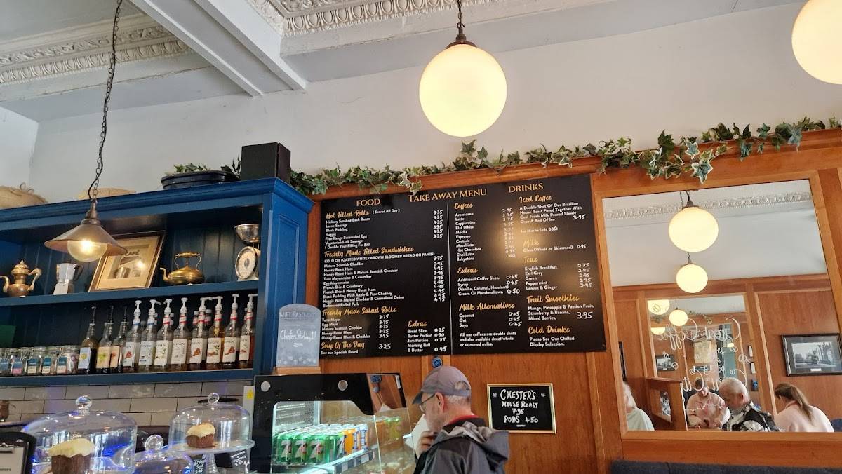 Menu at Chester's Coffee House, Stirling