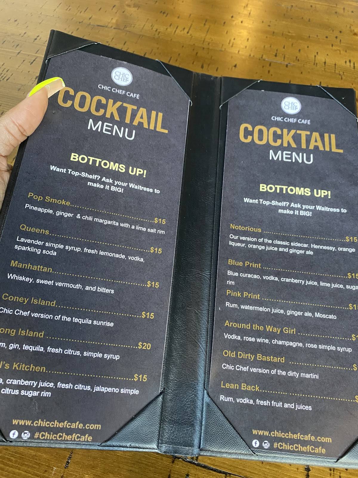 Carta de Chic Chef Cafe, Phoenix