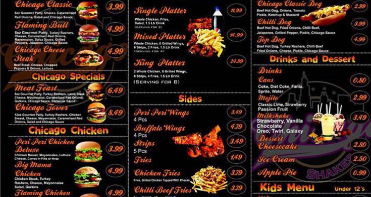 Carta del restaurante Chicago Grill Hammersmith, Londres, 30 Fulham ...