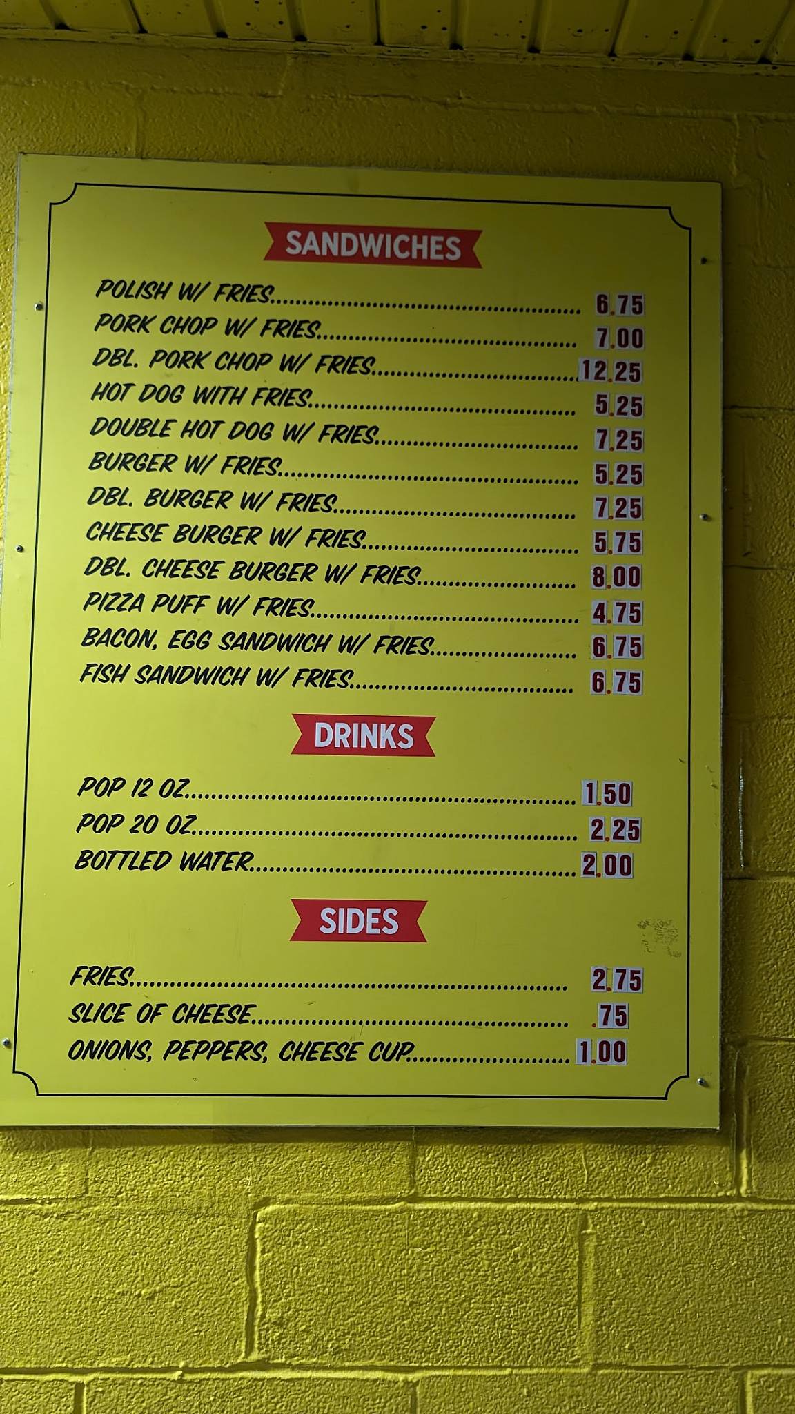 Menu at Maxwell Street Depot pizzeria, Chicago