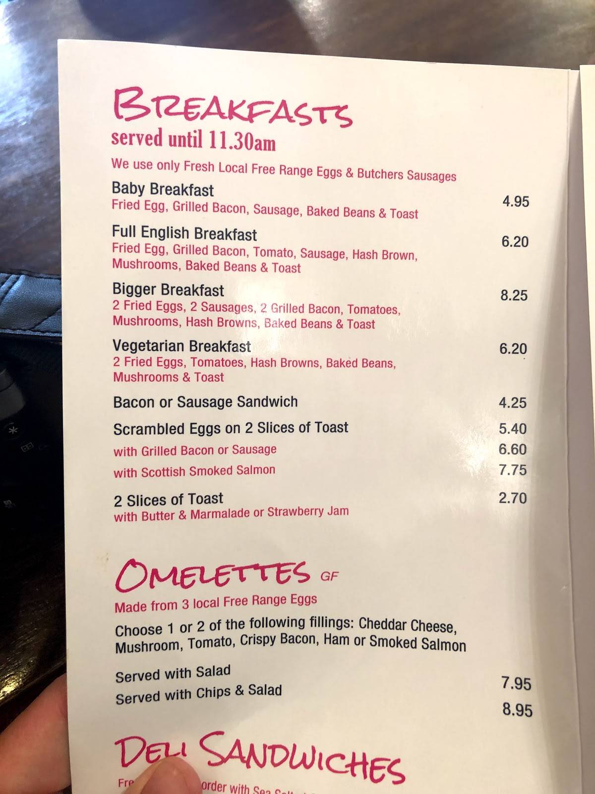 Menu at The Buttery At The Crypt Cafe/ Tearoom, Chichester