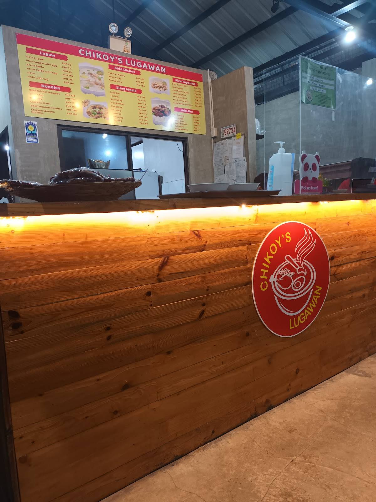 Menu at Chikoy's Lugawan restaurant, Davao City