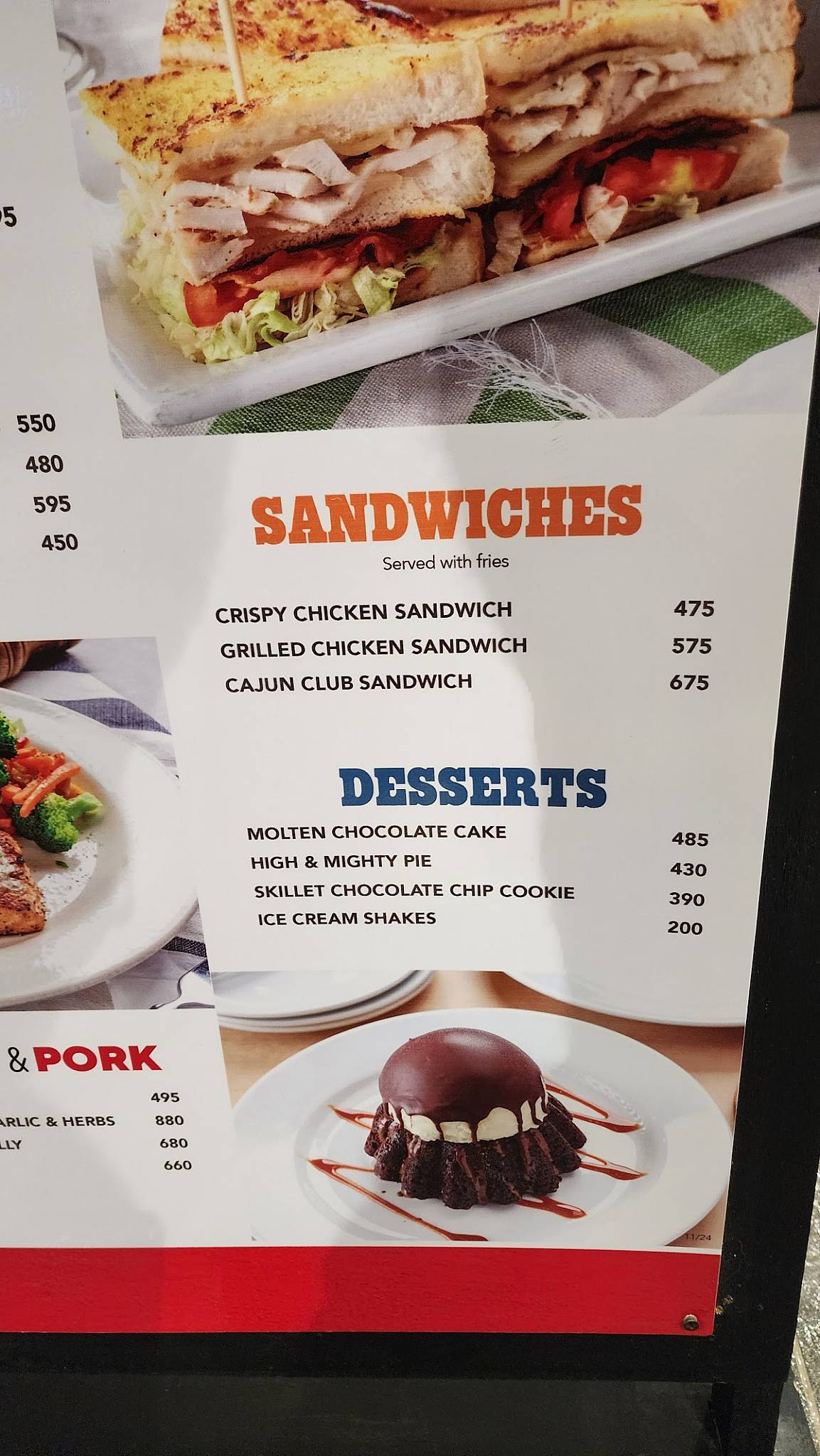 Menu at Chili’s Ayala Malls Manila Bay restaurant, Parañaque
