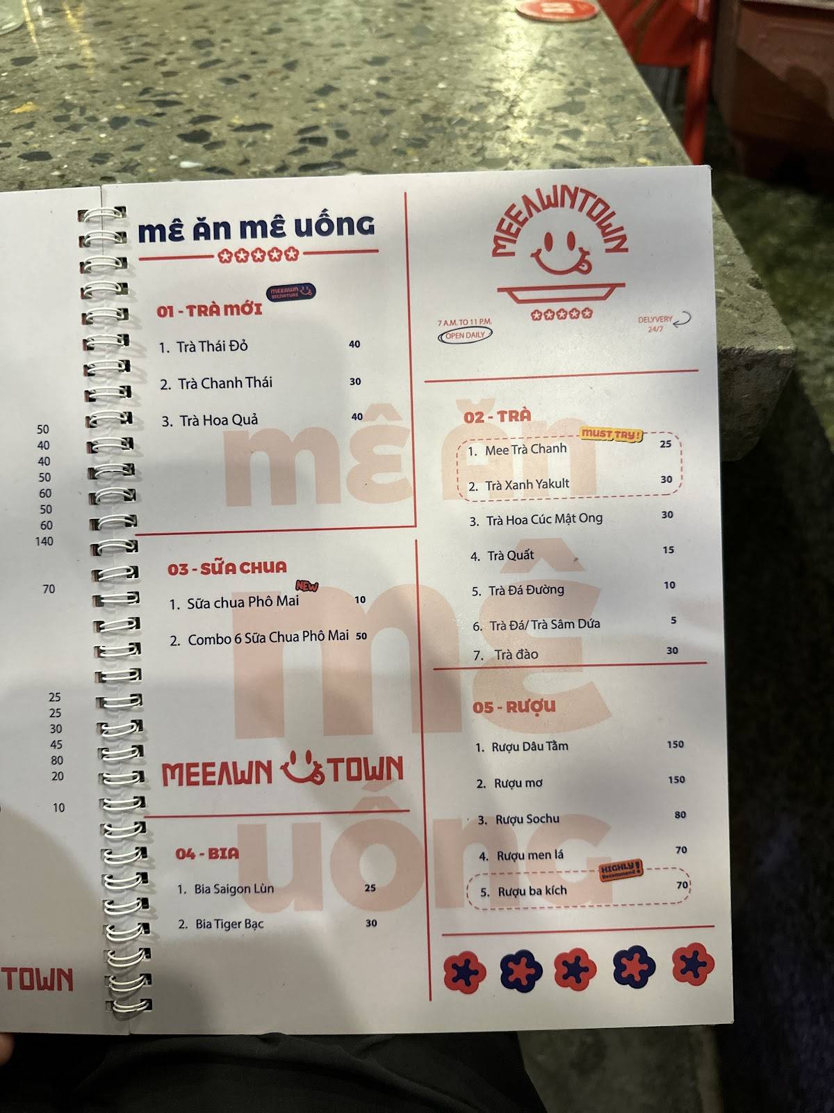 Menu at Chim quay Văn Quán restaurant, Hanoi, XQCR+JF7