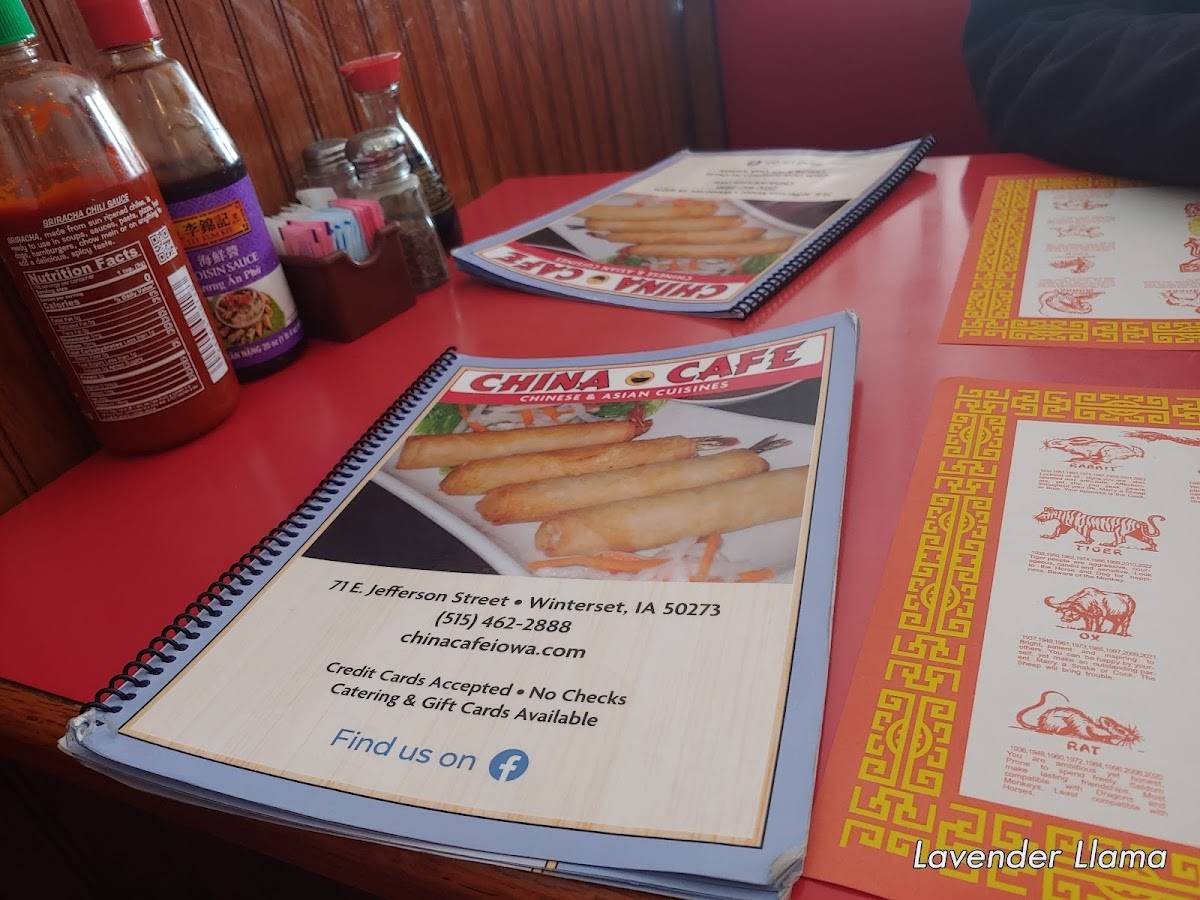 Menu at China Cafe, Winterset, 71 E Jefferson St