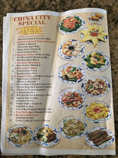 Menu at China City restaurant, Naples