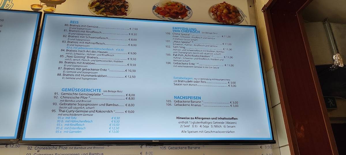 Speisekarte von China Ecke restaurant, Bremen, Kornstraße 134