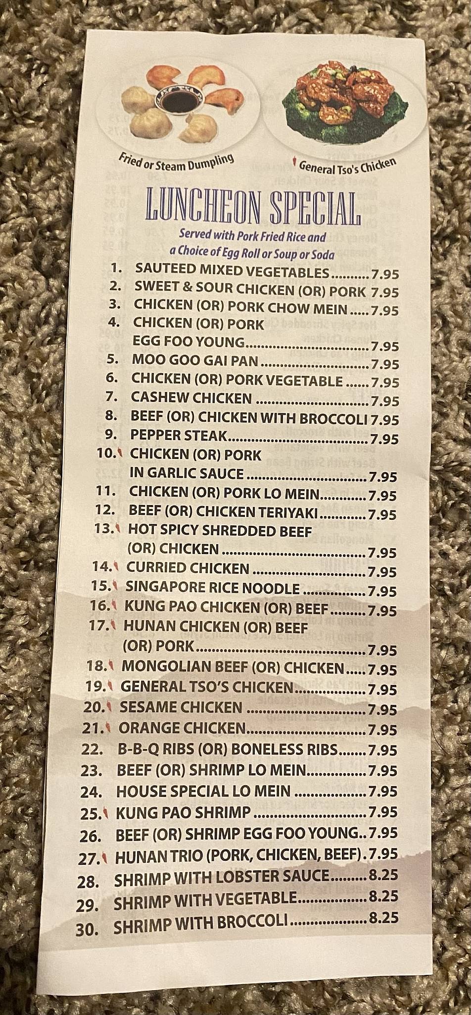 Menu at Chinatown Restaurant, Naples, Pine Ridge Rd