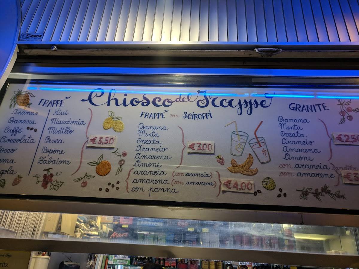 Menu da Chiosco del Frappè pub & bar, Firenze, Viale Giovanni Amendola