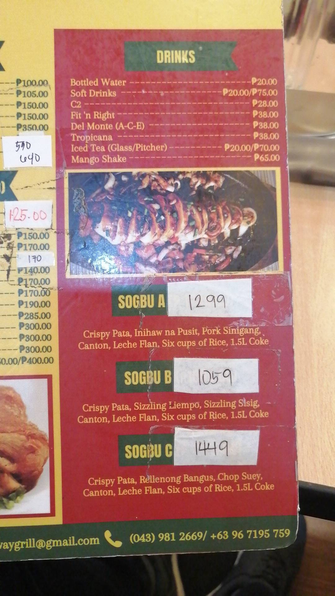 Menu at Chito's Restaurant & Cafe by Sideway Grill, Lipa