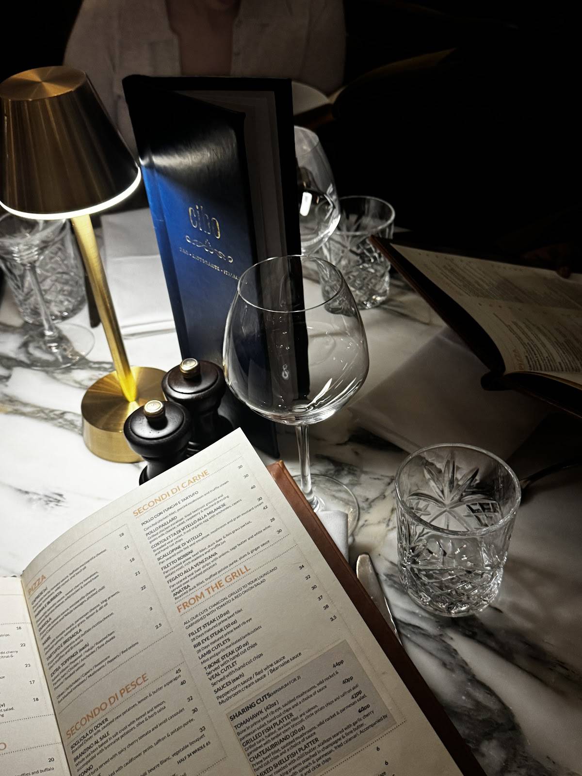 Menu at Cibo Manchester restaurant, Manchester