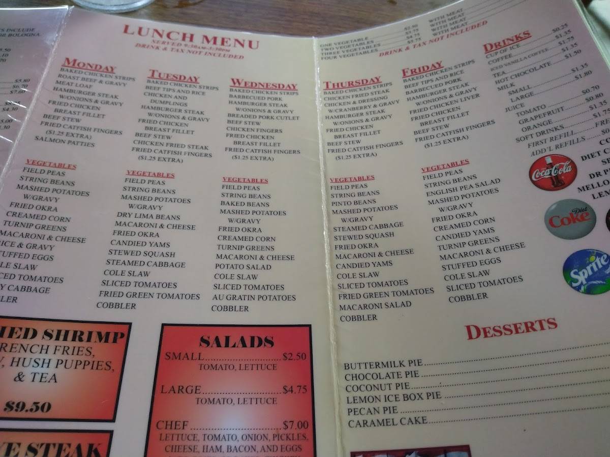 Menu at City Cafe, Northport