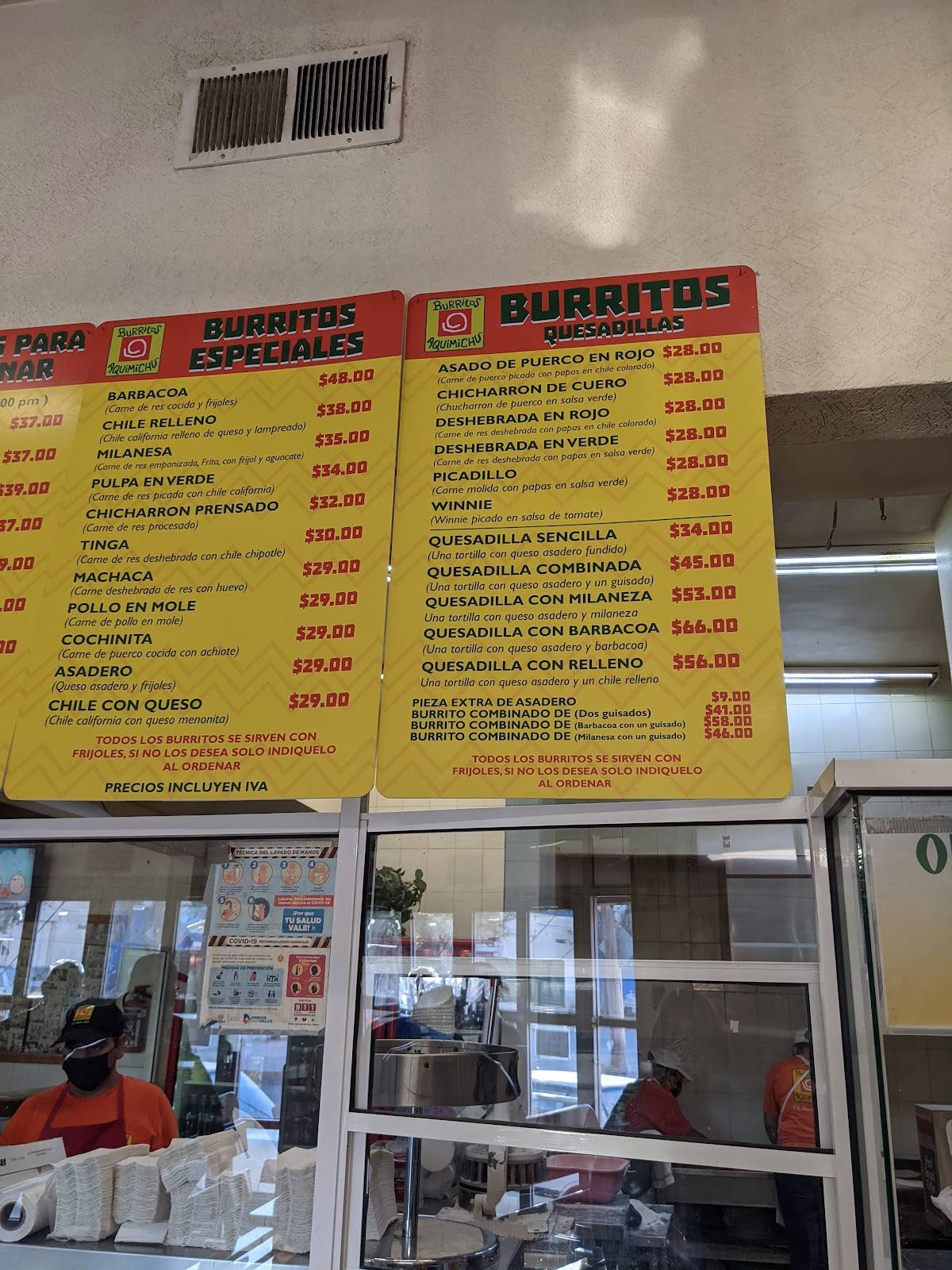 Carta del restaurante Burritos Aquimichú, Ciudad Juarez