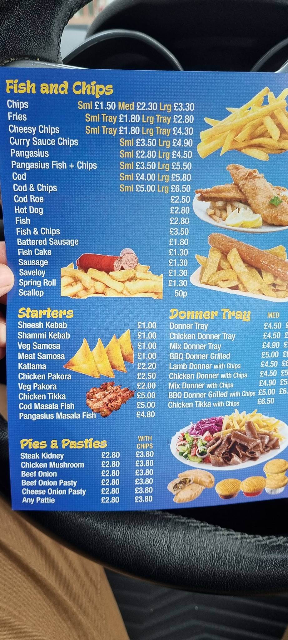 Menu at Classical Fry restaurant, Birmingham