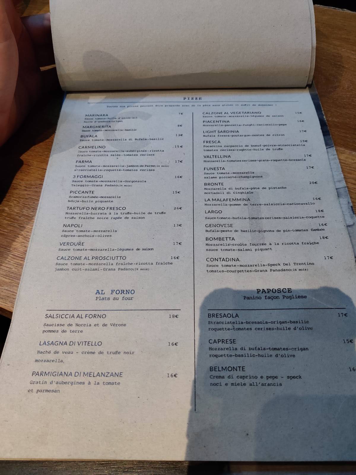 Menu au Cocina Flagey, Ixelles