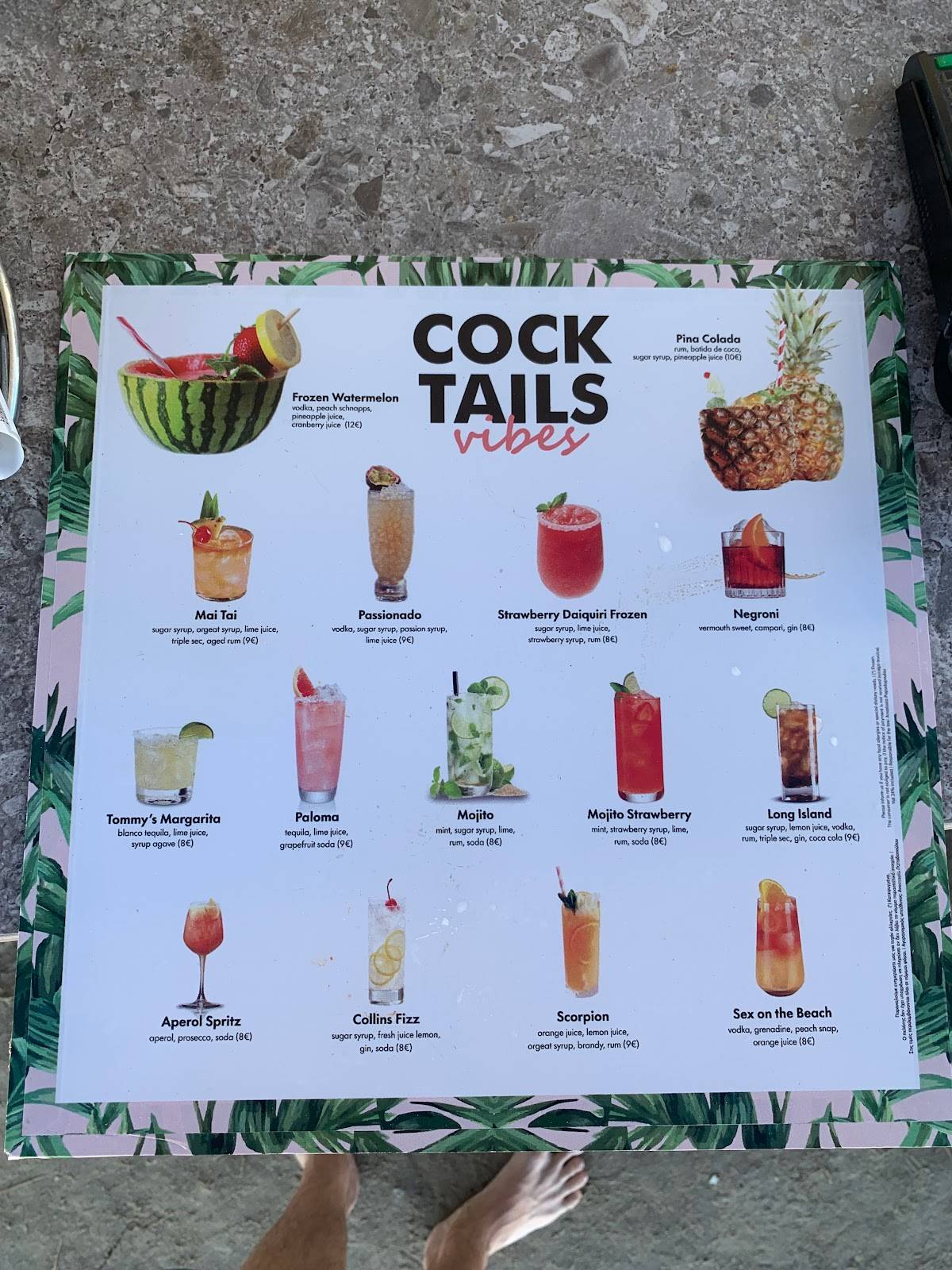 Menu at Cocktail Vibes Beach Bar, Ammoudara