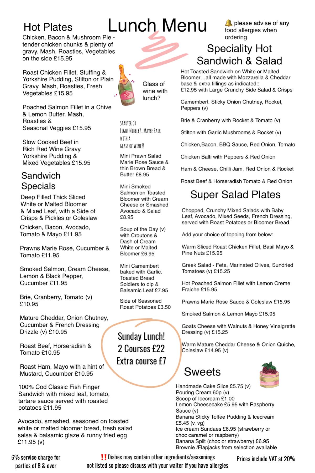 Menu at Coco cafe, Mansfield, 123 Nottingham Rd
