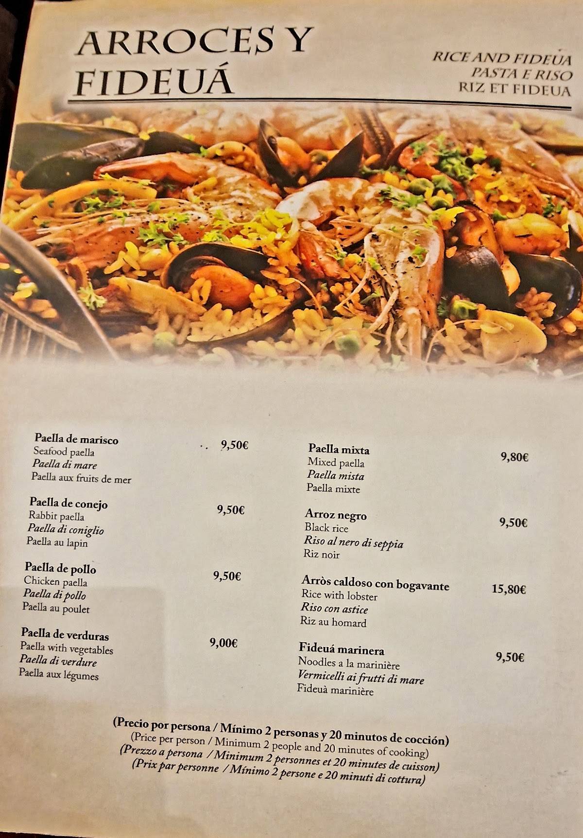 Menu at Colom Restaurant, Barcelona, Carrer dels Escudellers