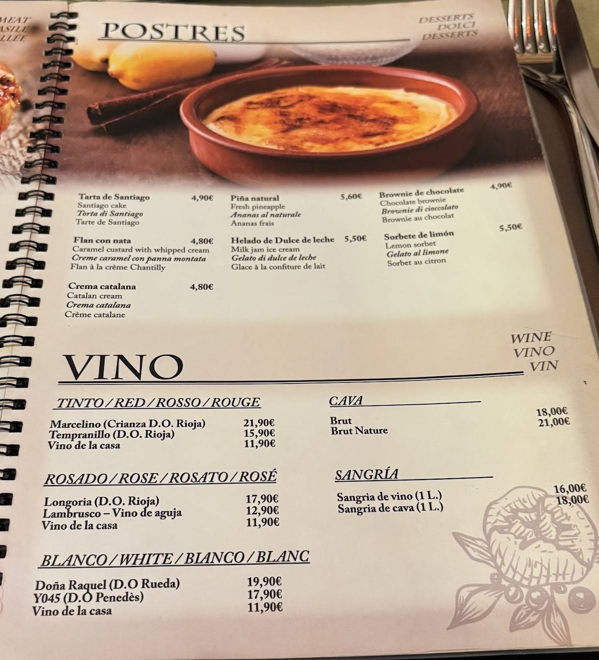 Carta de Colom Restaurant, Barcelona, Carrer dels Escudellers